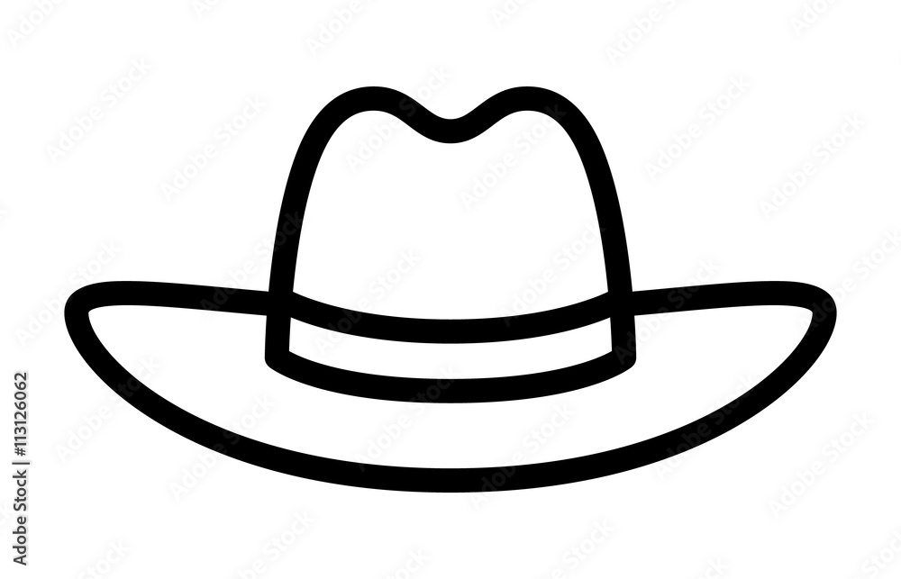 Cowboy hat or stetson hat line art icon for apps and websites Stock ...