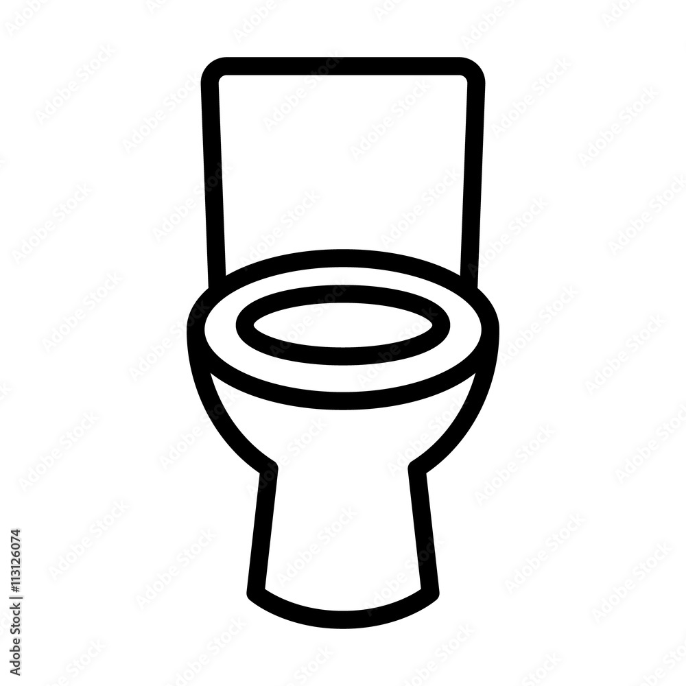 Bathroom / restroom toilet seat line art icon for apps and websites ...