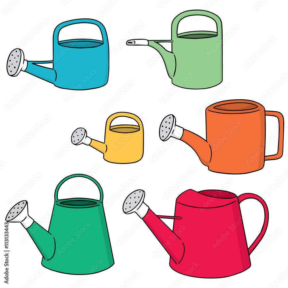 vector set of watering can Stock Vector | Adobe Stock