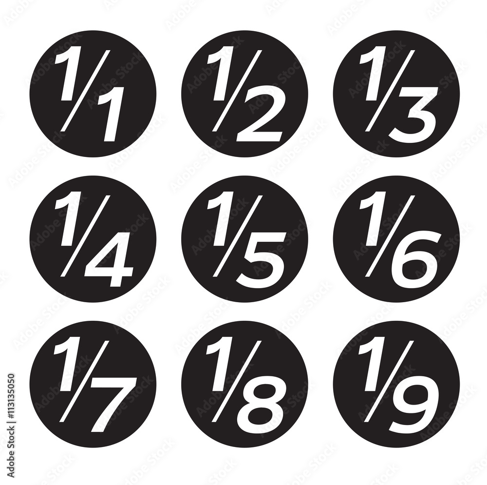 Vector Math Fractions Stock Vector | Adobe Stock