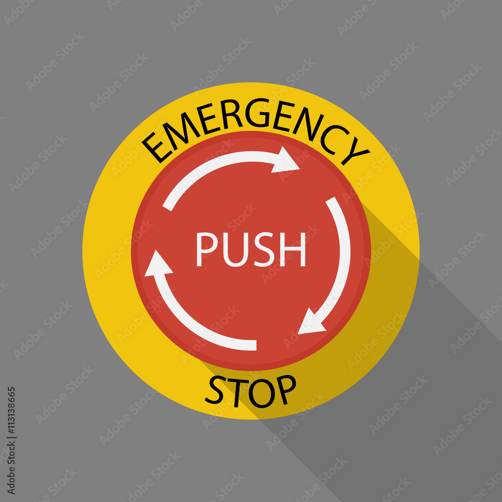 emergency button emergency stop push button Stock 벡터 | Adobe Stock