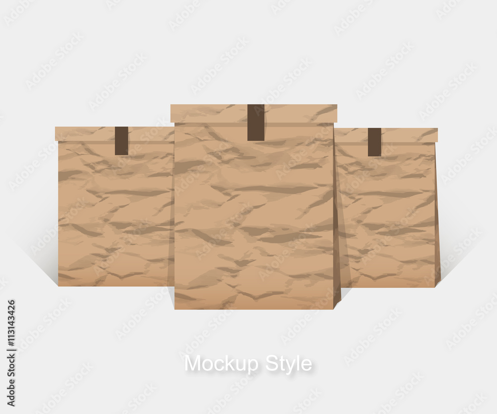 Mockup of Blank crumpled paper package for branding Stock Vector ...