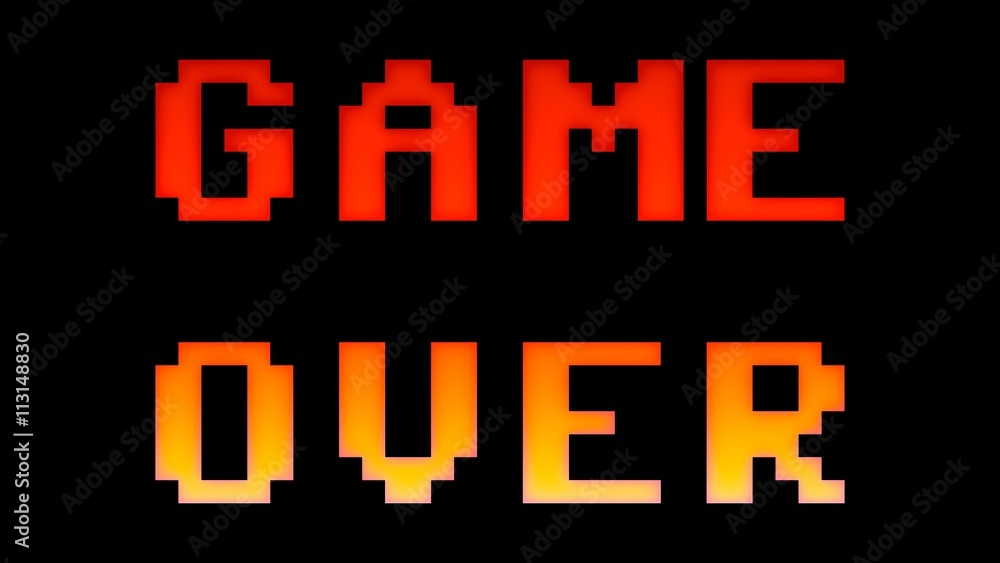 A 4k game-over screen. 8 bit retro style. Stock-Illustration | Adobe Stock