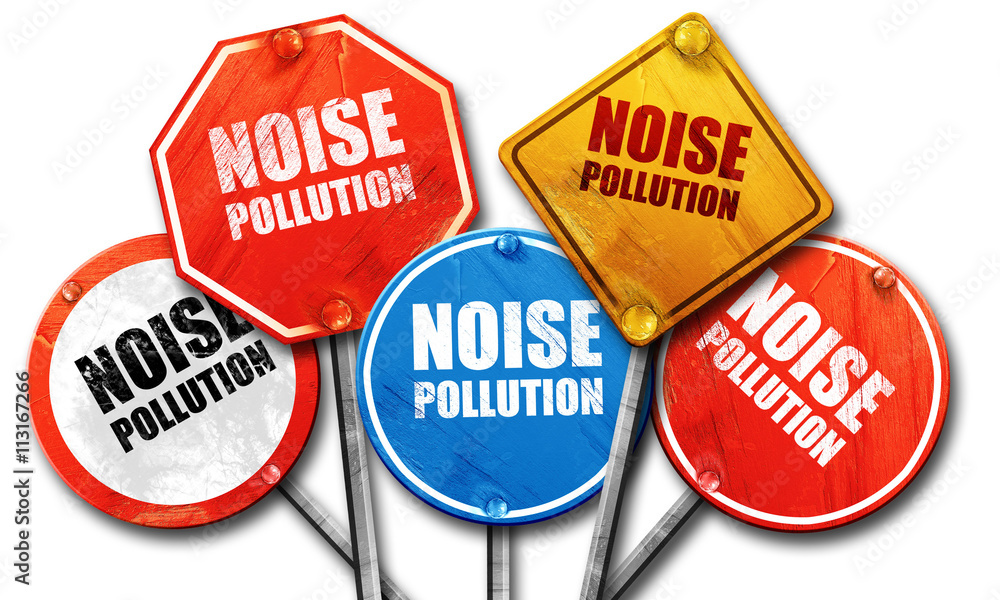 noise pollution, 3D rendering, street signs Stock Illustration | Adobe ...