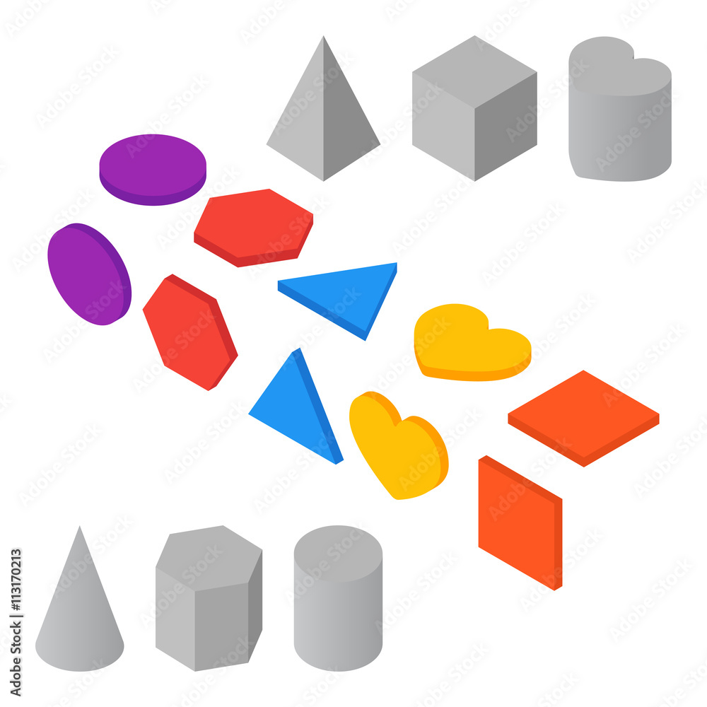 Vector isometric geometric shapes. Icons. Stock Vector | Adobe Stock
