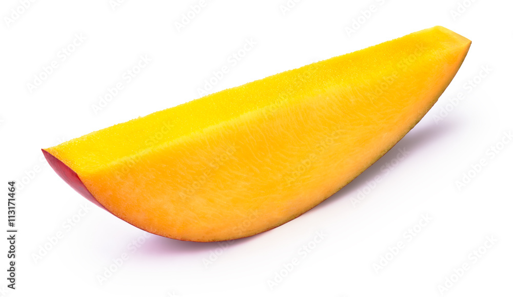 Mango slice isolated on white background, with clipping path Stock ...