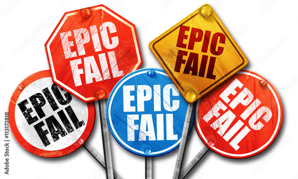 epic fail, 3D rendering, street signs Stock-Illustration | Adobe Stock