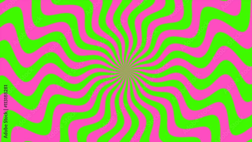 Loop-able animated sunburst with purple and green rays changing from ...