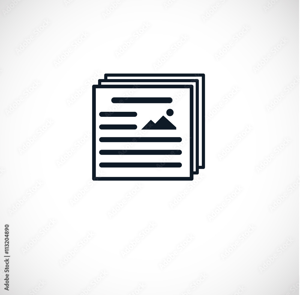 The icon of presentation. The set of slides with a title, pictures and ...