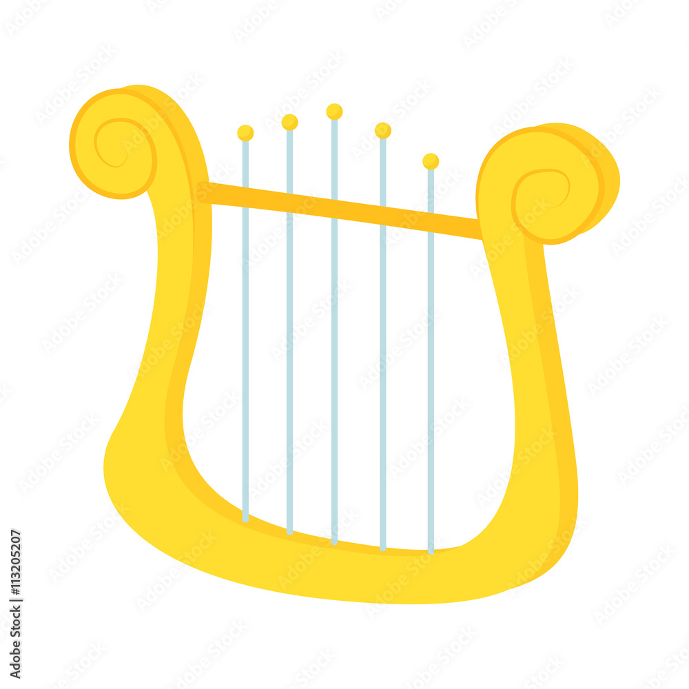 Lyre icon in cartoon style Stock Vector | Adobe Stock