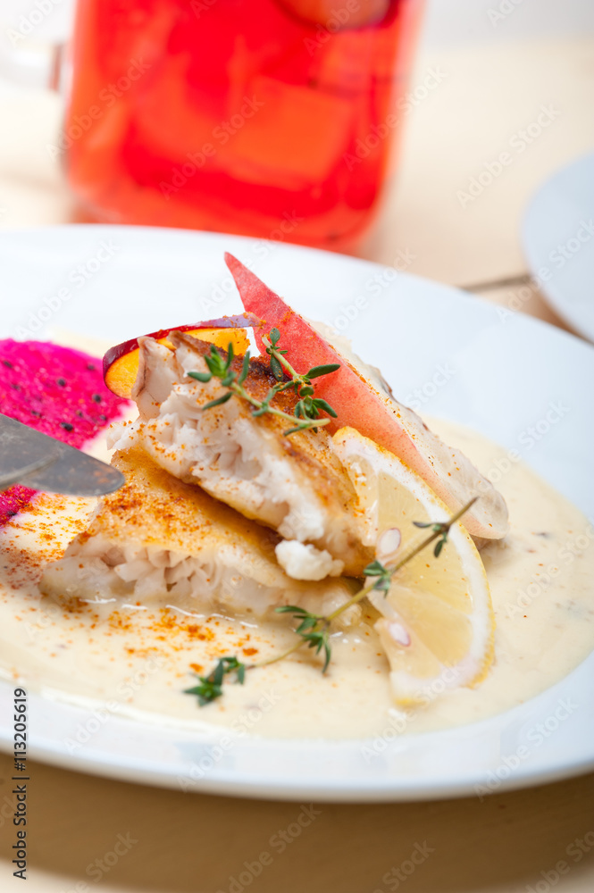 sea bream fillet butter pan fried Stock-Foto | Adobe Stock