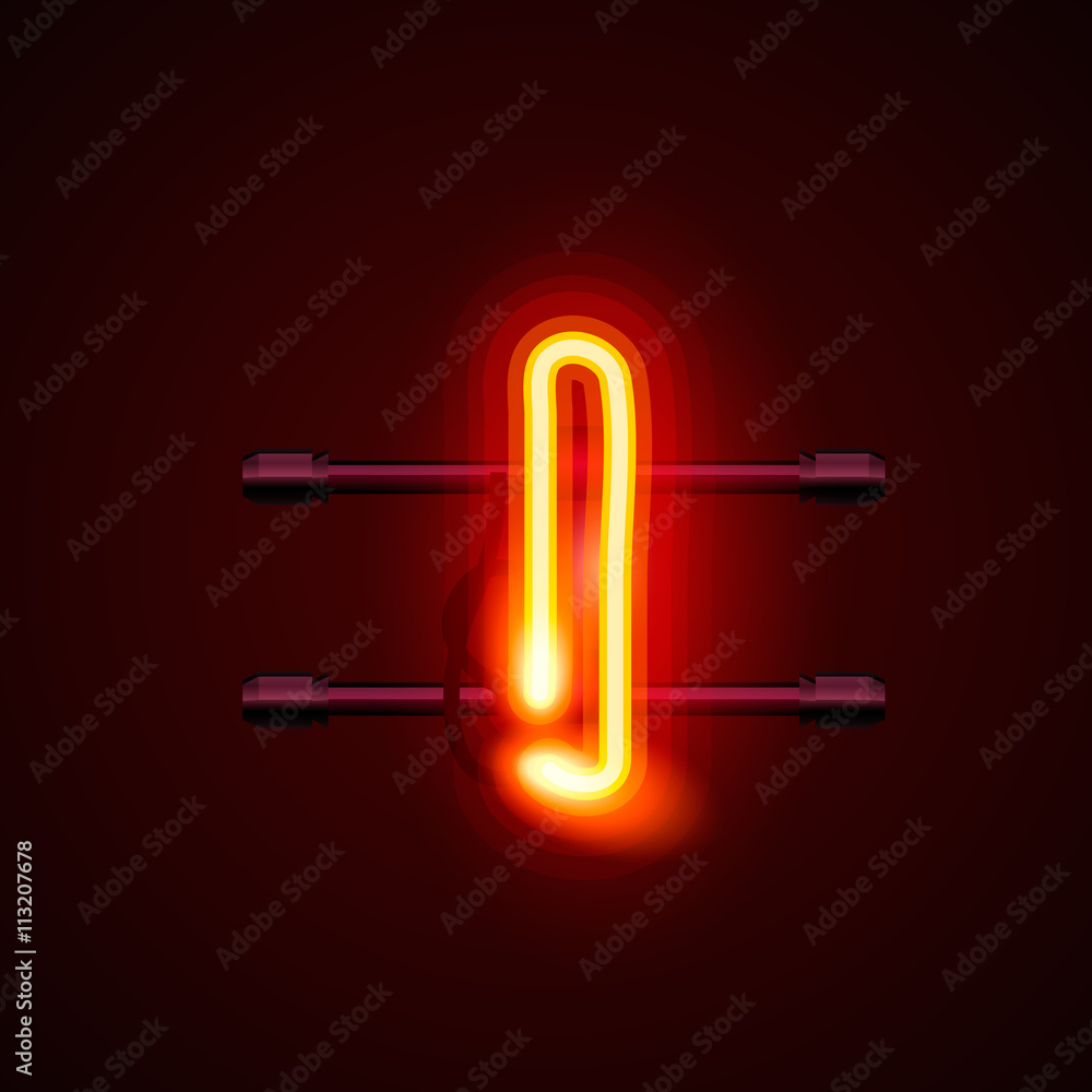 Neon font letter i art . Vector illustration Stock Vector | Adobe Stock