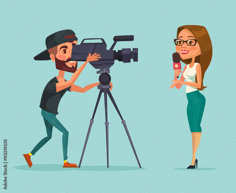 Journalists. Woman reporter. Journalists do report. Two journalists ...