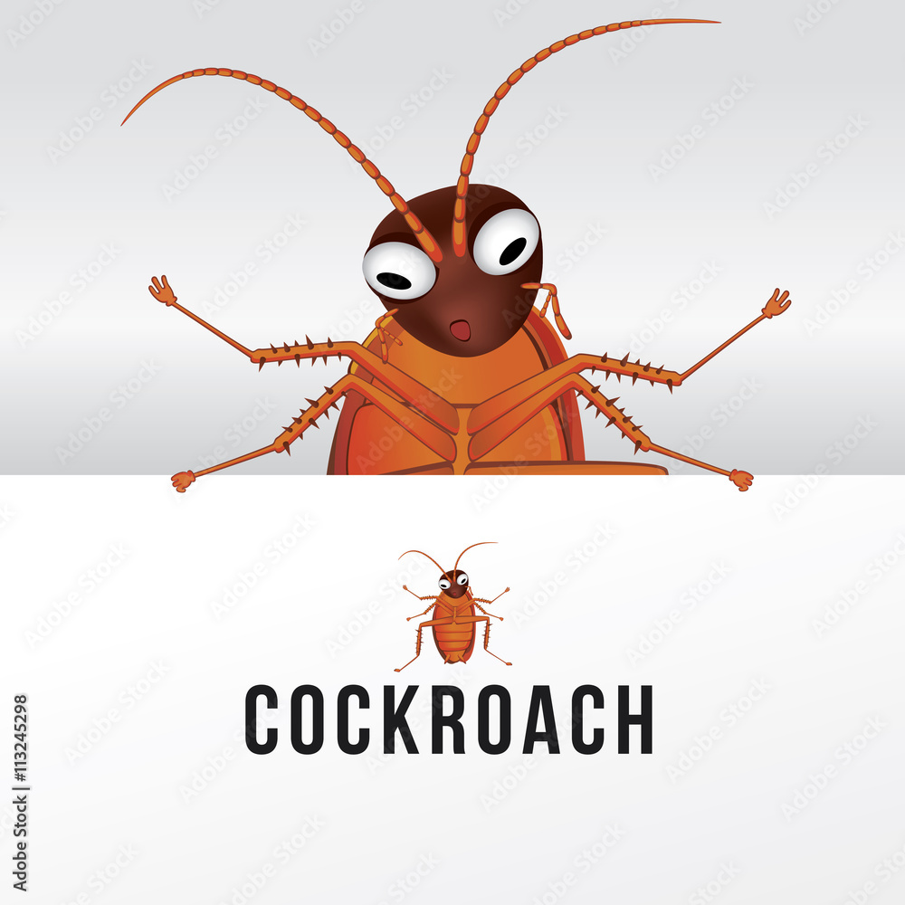 Vector illustration of cartoon cockroach. Stock Vector | Adobe Stock