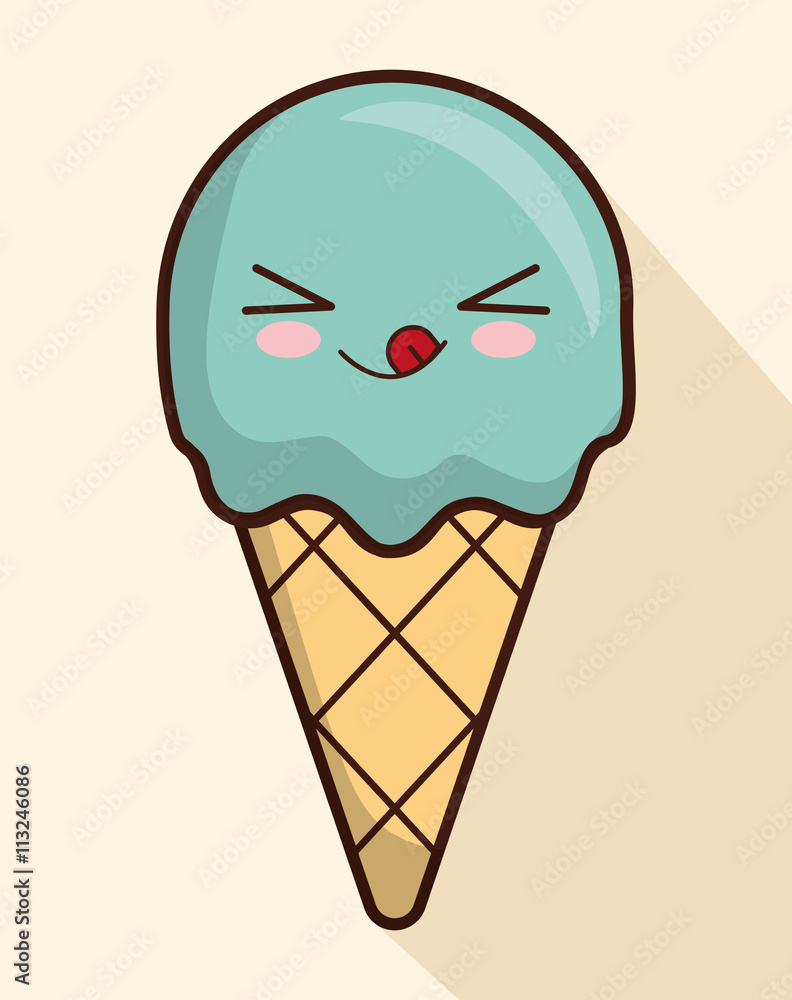 Ice cream design. Cartoon icon. dessert illustration, Stock Vector ...