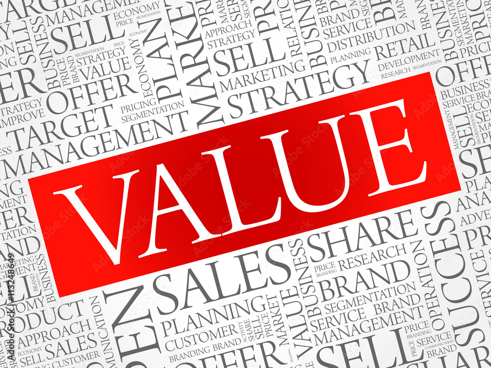 VALUE word cloud, business concept Stock Vector | Adobe Stock
