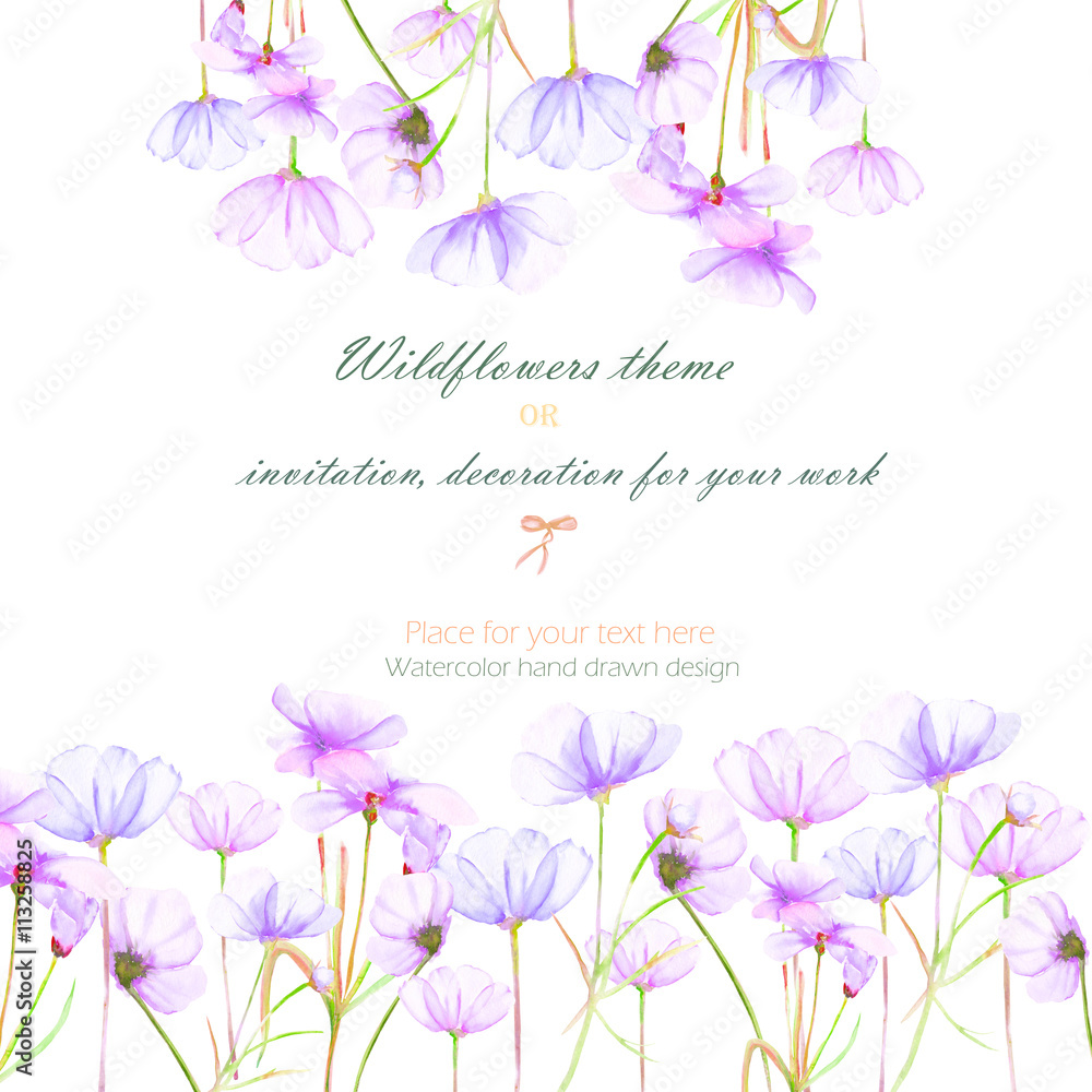 Background, invitation card, template postcard with the tender purple ...