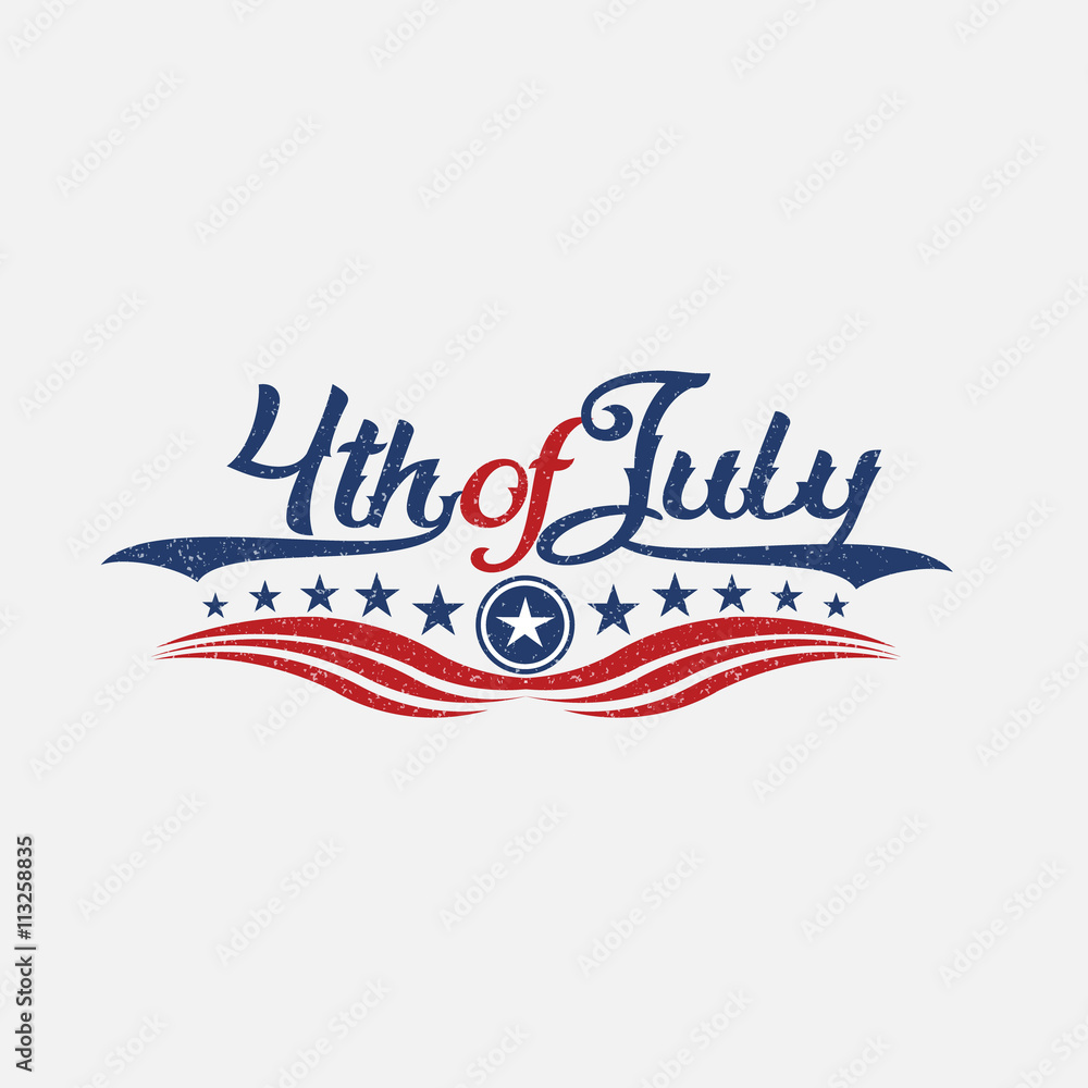 Vintage Fourth of July Independence Day Logo. Vector graphic ...