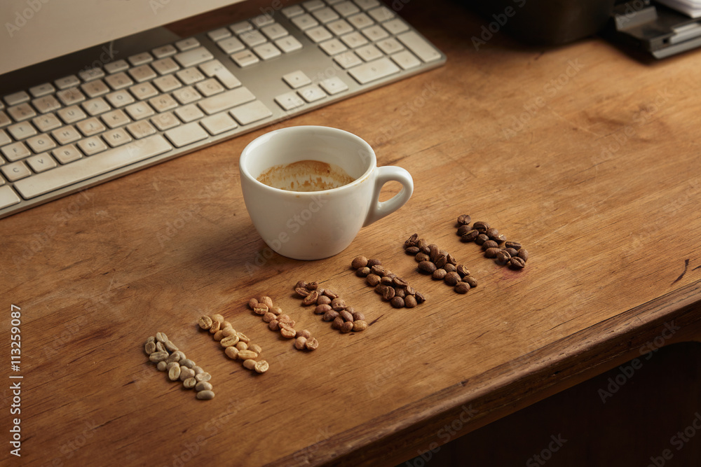 Coffee beans showing seven various stages of roasting from raw through ...