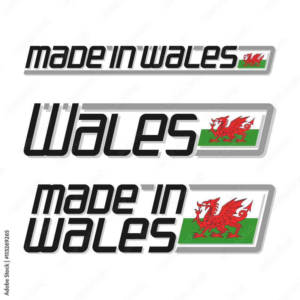 Vector illustration of the logo for "made in Wales", consisting of ...