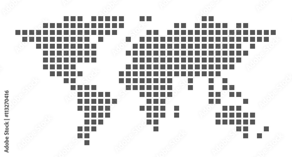 World map made of squares Stock Vector | Adobe Stock