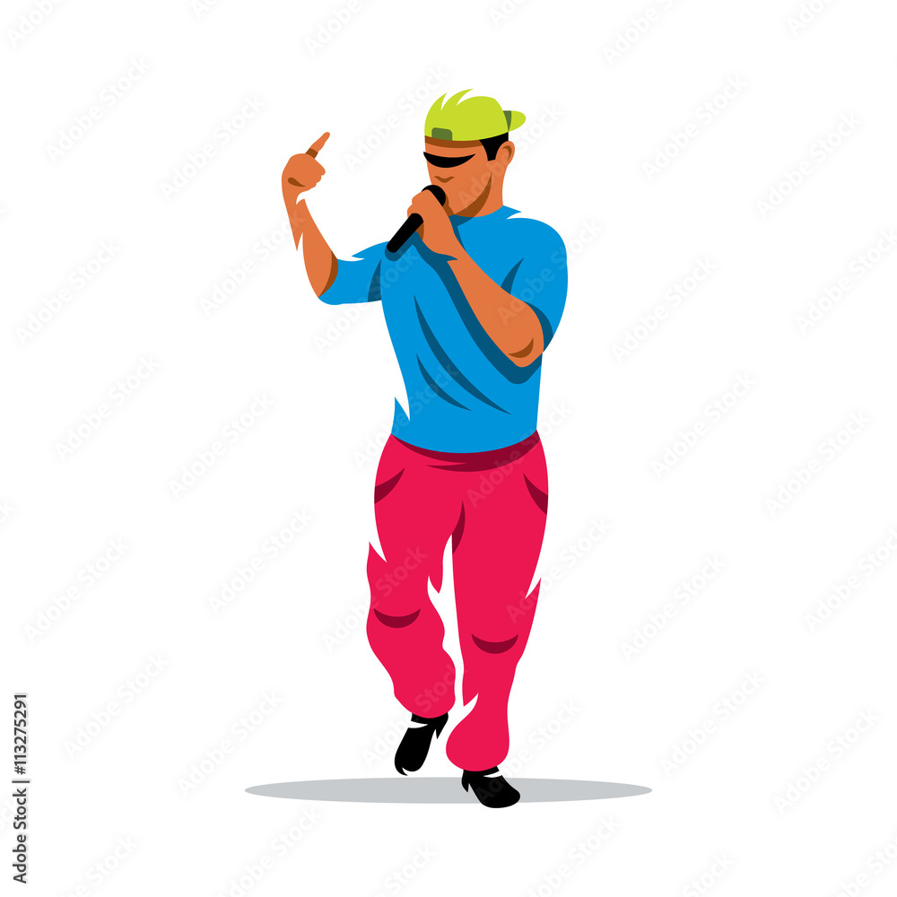 Vector Rap Battle Boy Cartoon Illustration. Stock Vector | Adobe Stock