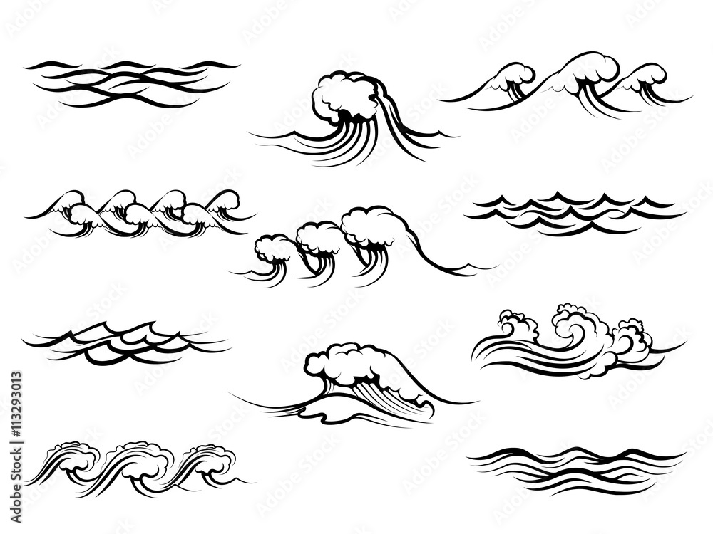 Ocean Waves Background Black And White