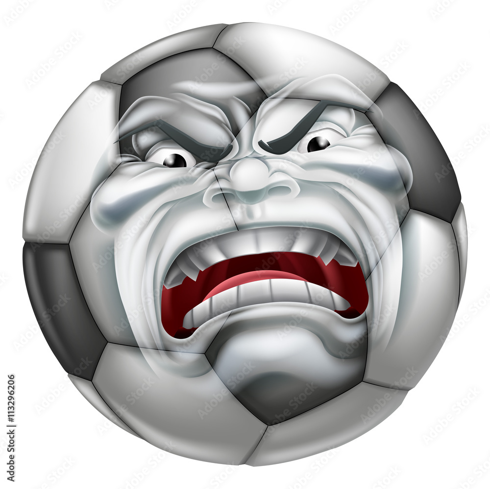 Angry Soccer Football Ball Sports Cartoon Mascot Stock Vector | Adobe Stock