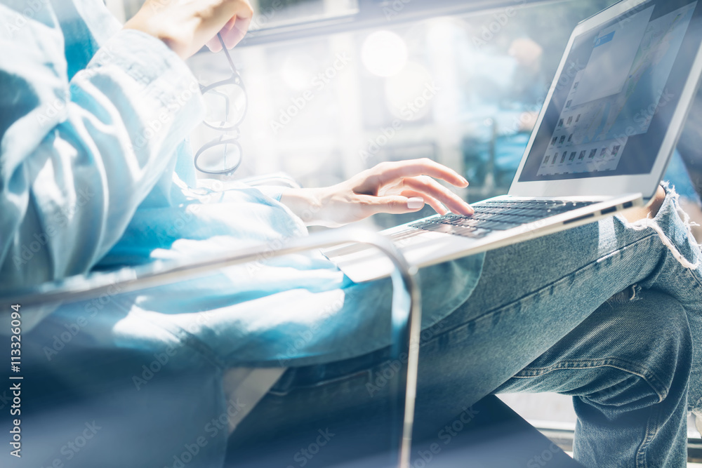 Work process modern design Studio Loft.Creative director working ...