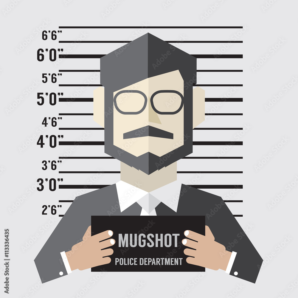 Mugshot Of Businessman Vector Illustration. Stock Vector | Adobe Stock