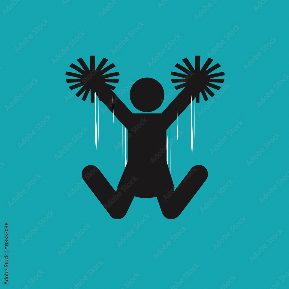 Cheerleader Graphic Symbol Vector Illustration. Stock Vector | Adobe Stock