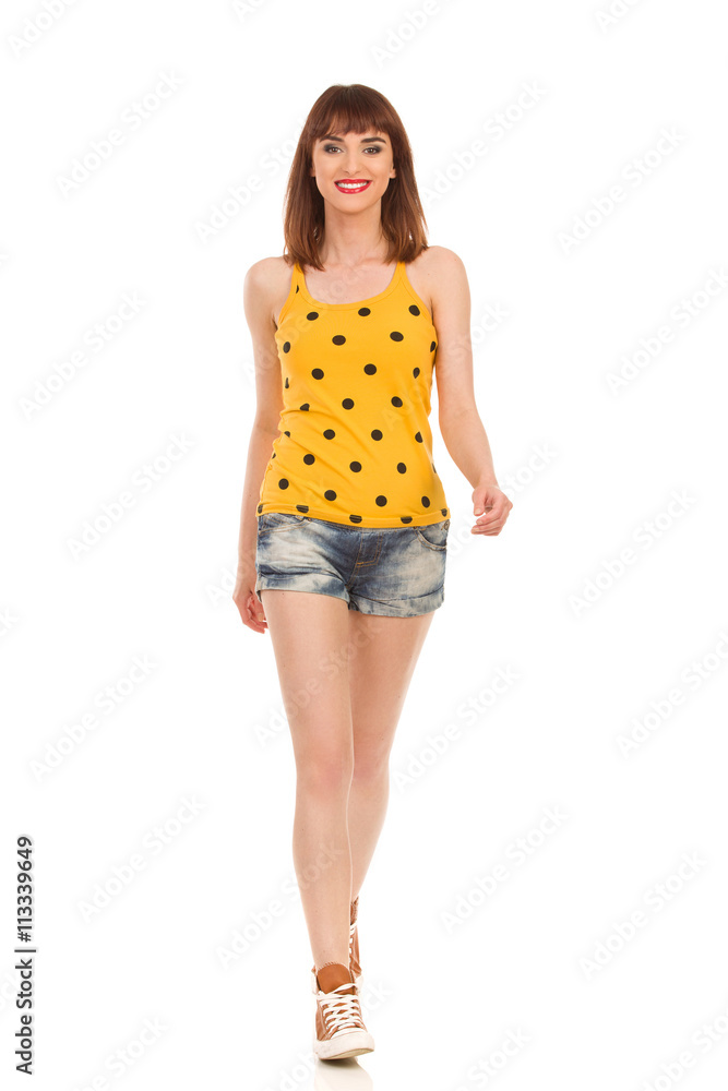 Woman Walking Towards Camera