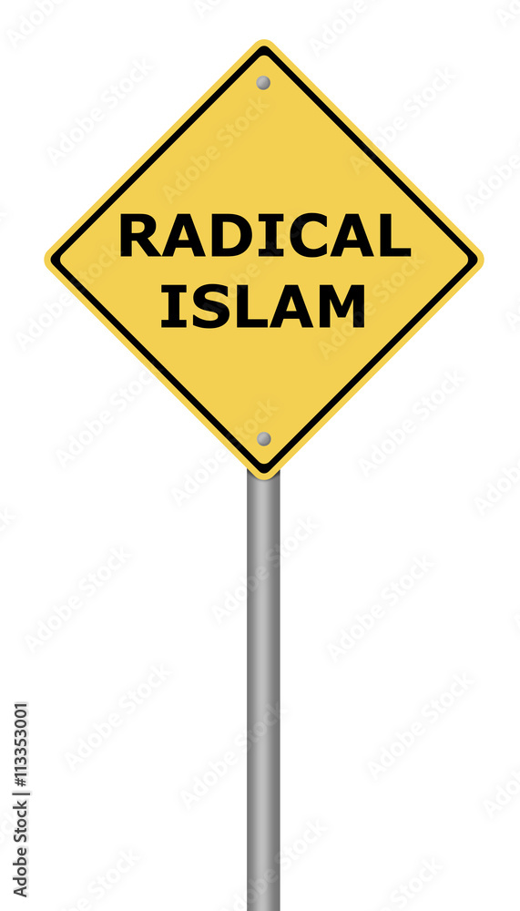 Radical Islam road sign against white background Stock Illustration ...