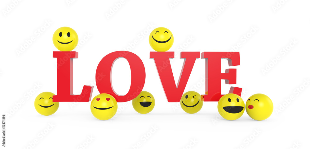 Smileys verliebt und glücklich Stock-Illustration | Adobe Stock