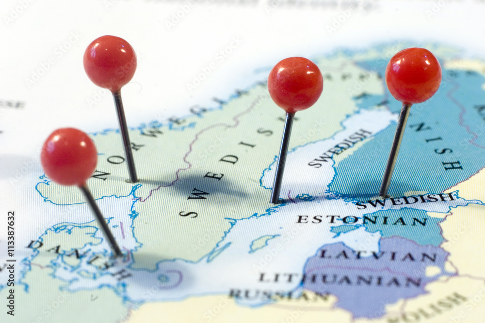 Map showing the Nordic countries Stock Photo | Adobe Stock
