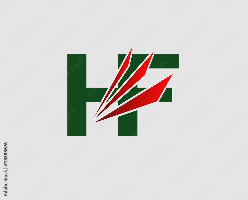 HF Logo. Vector Graphic Branding Letter Element Stock Vector | Adobe Stock