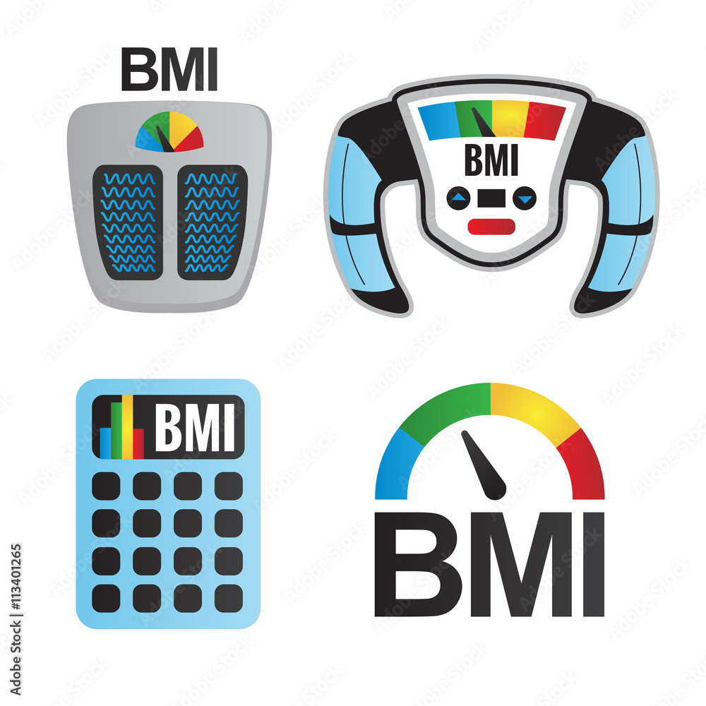 BMI or Body Mass Index Icons Stock Vector | Adobe Stock