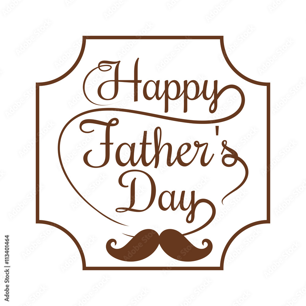 Happy Father's Day. Typographic design. Father's Day lettering. Brown ...