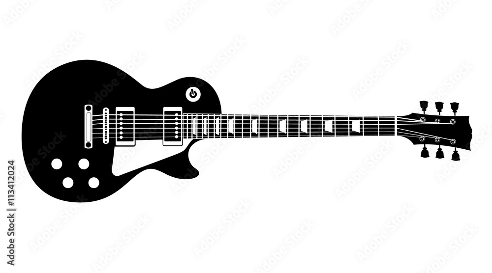 Guitar Rock Clipart Black