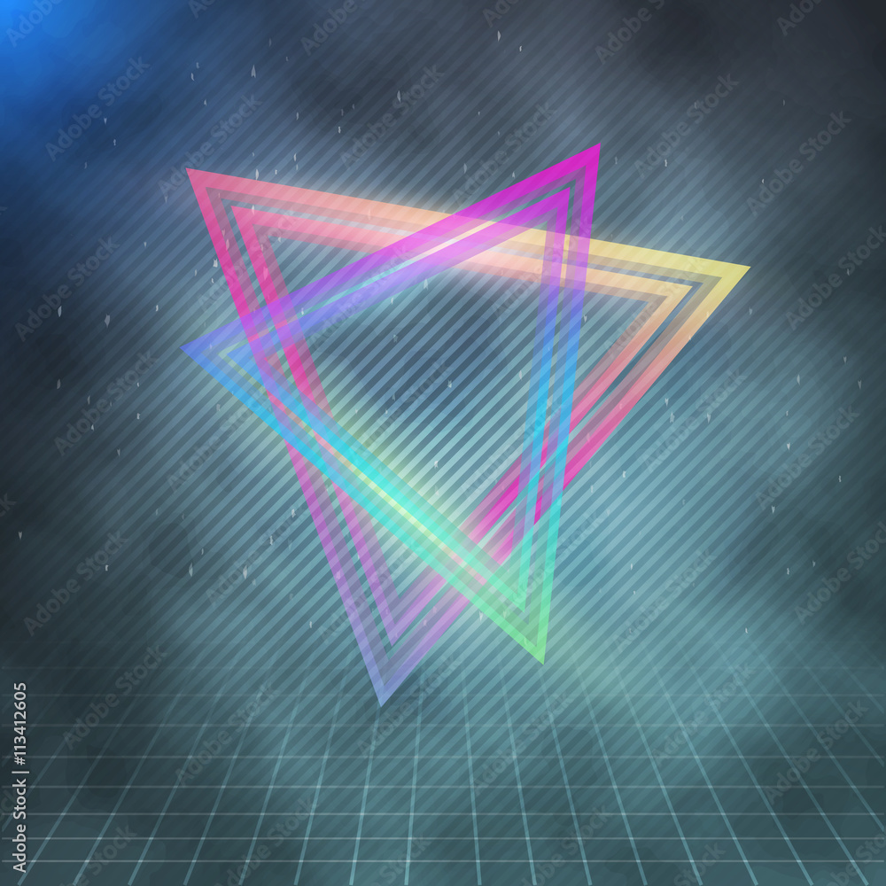 Illustration of Retro Party 1980 Neon Poster. Retro Disco 80s ...