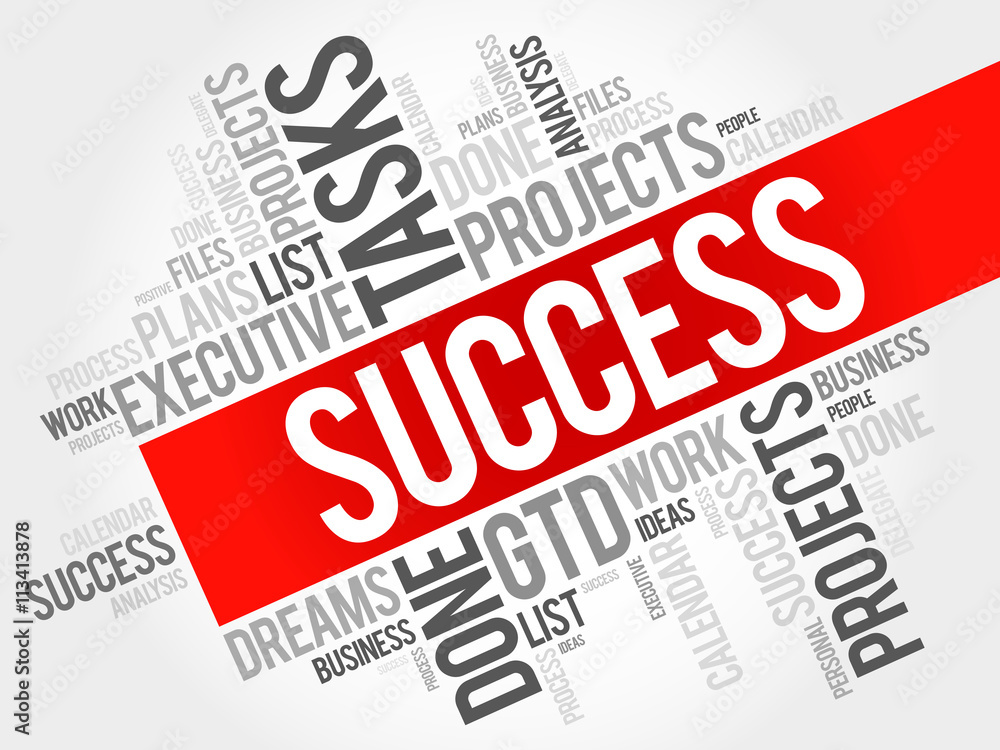 SUCCESS word cloud collage, business concept background Stock Vector ...