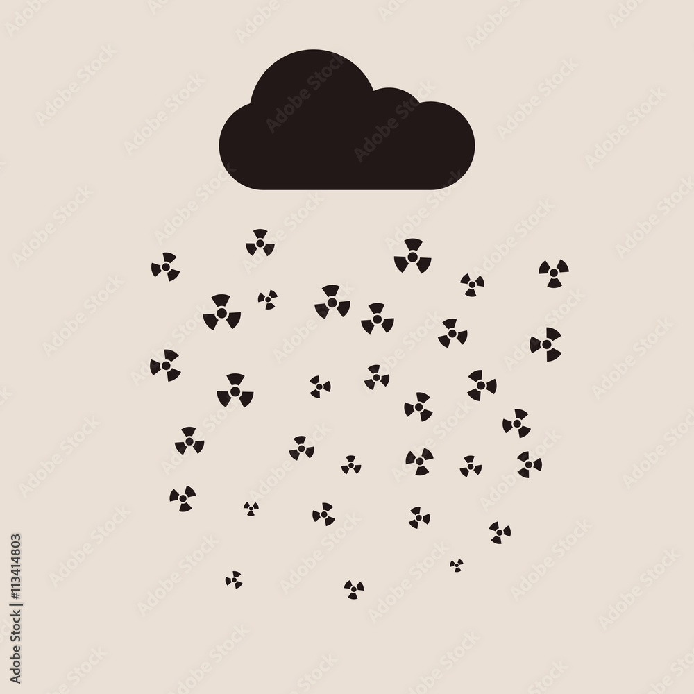 Acid rain and radioactive cloud vector flat concept. Vector ...