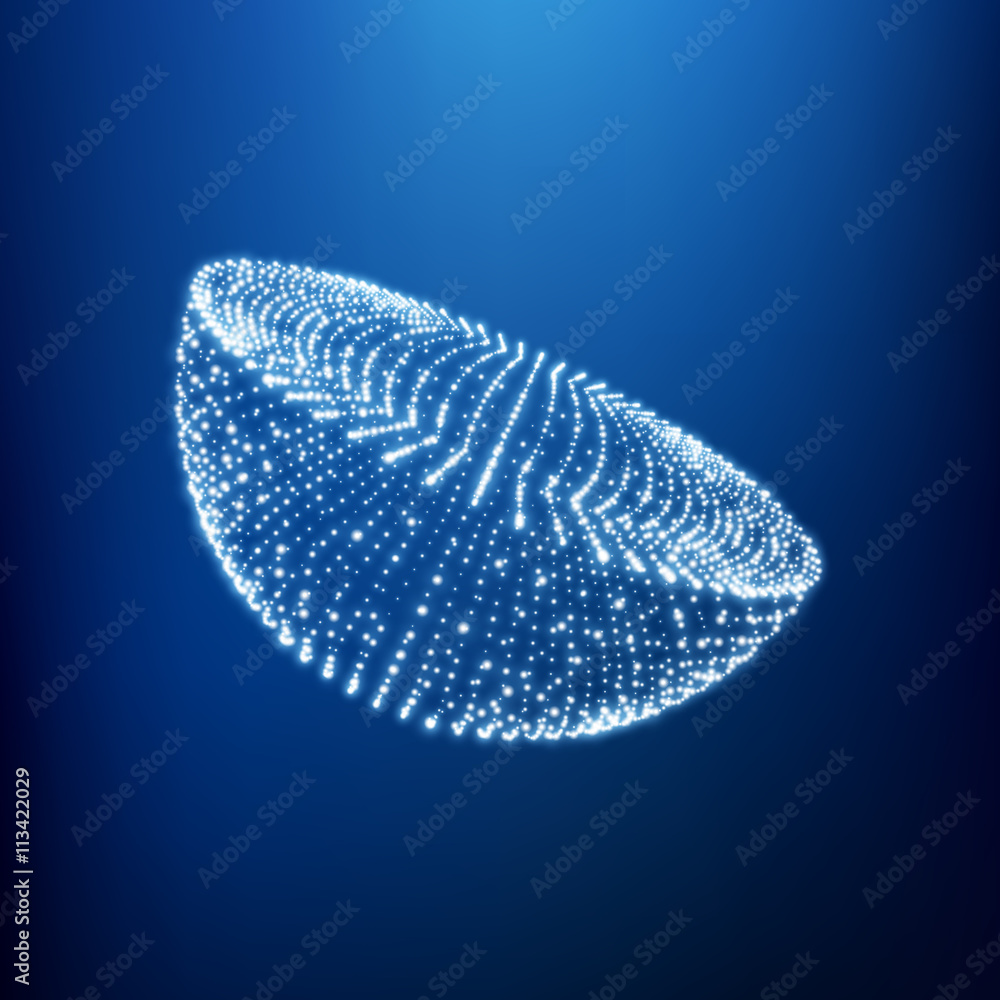 Half Sphere. Connection Structure. Half Sphere Shape Wireframe. 3D Grid ...