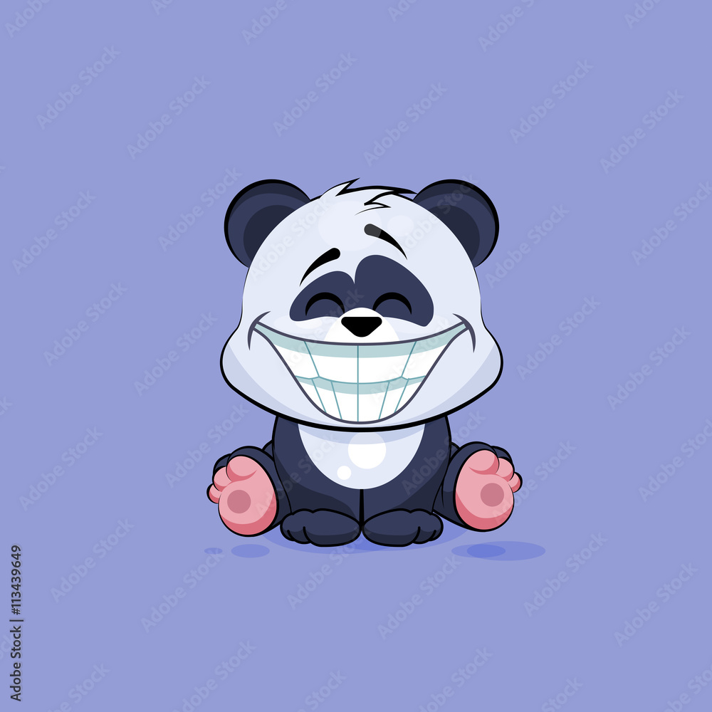Illustration isolated Emoji character cartoon Panda with a huge smile ...