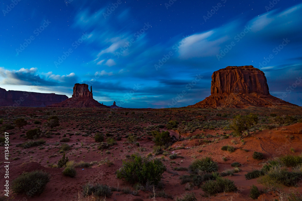 Monument Valley at night Stock Photo | Adobe Stock