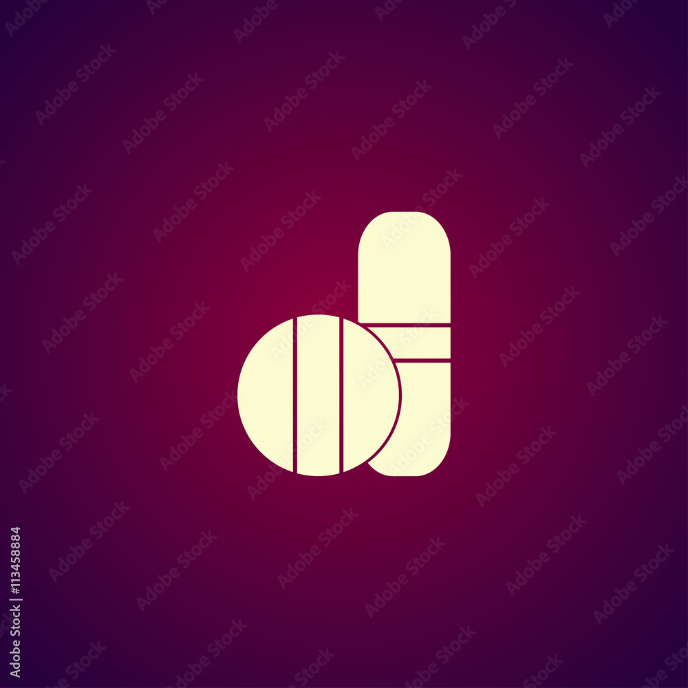 Medical pill sign icon. Vector. Stock Vector | Adobe Stock