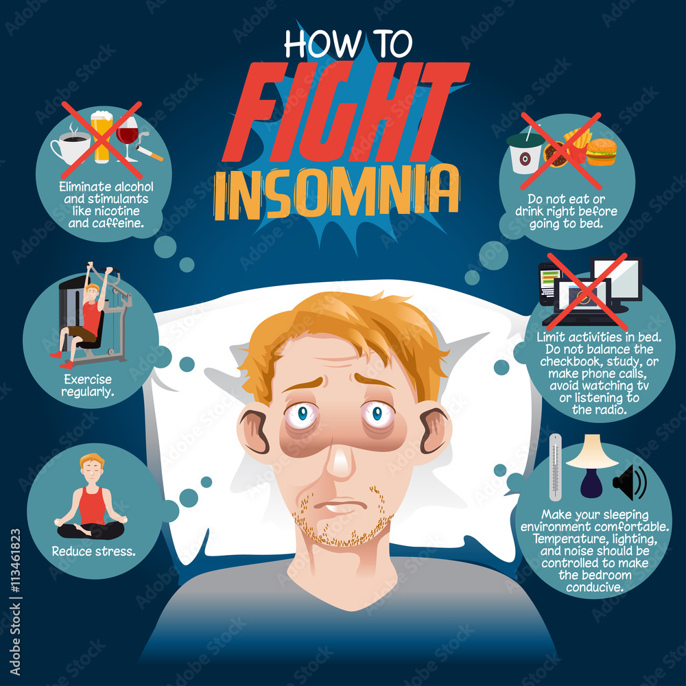 How to Fight Insomnia Stock Vector | Adobe Stock