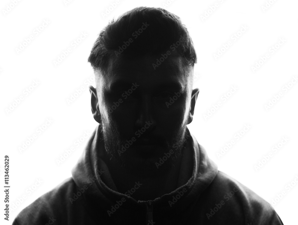 Hidden face in the shadow.male person silhouette Stock Photo | Adobe Stock