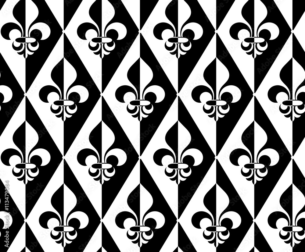 Black and white alternating Fleur-de-lis half and half Stock Vector ...