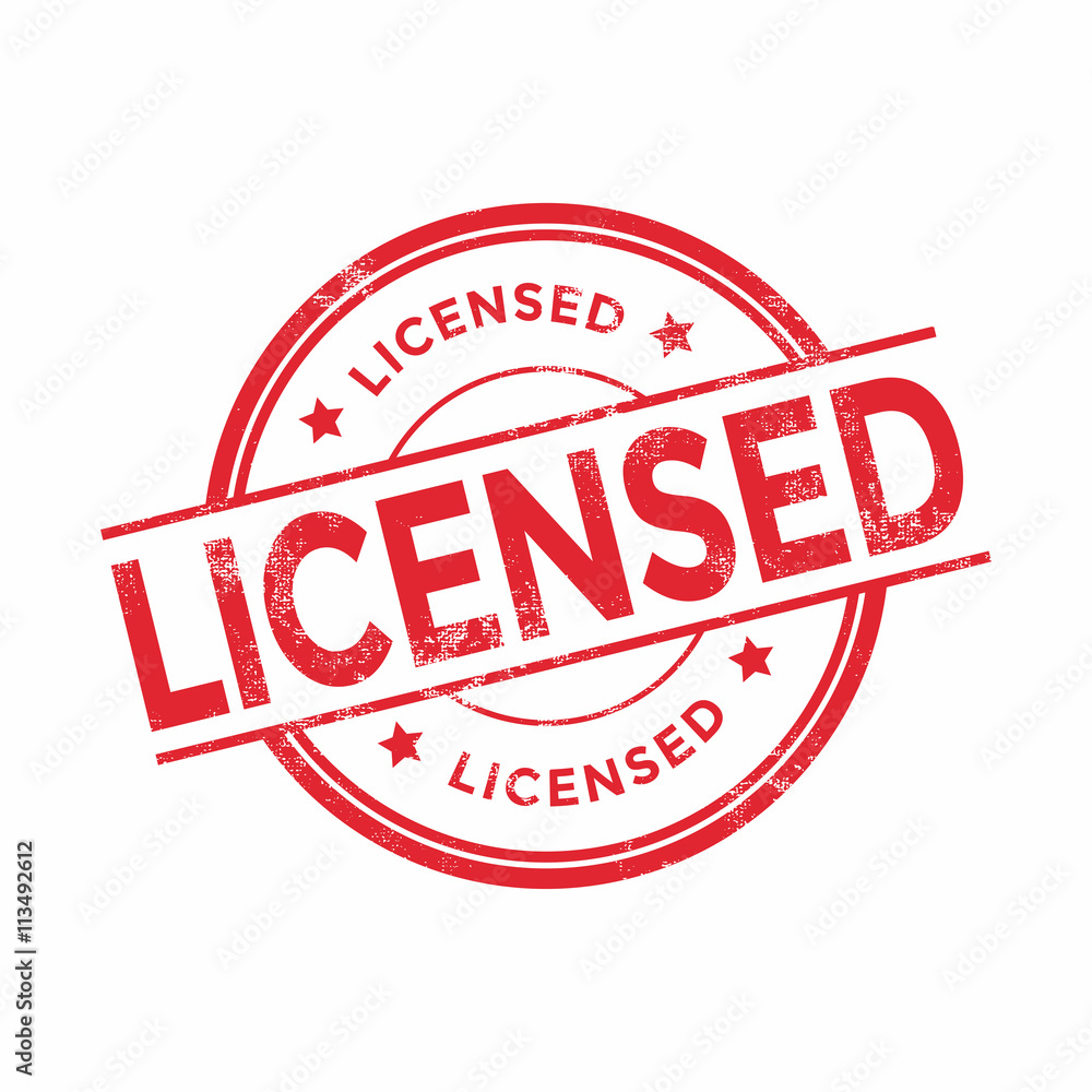 Licensed product stamp illustration isolated on white background Stock ...